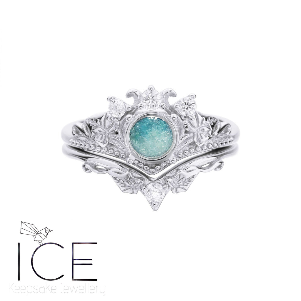 Vinnie ~ Sterling Silver Keepsake Ring and Stacker Set – ICE - Keepsake ...