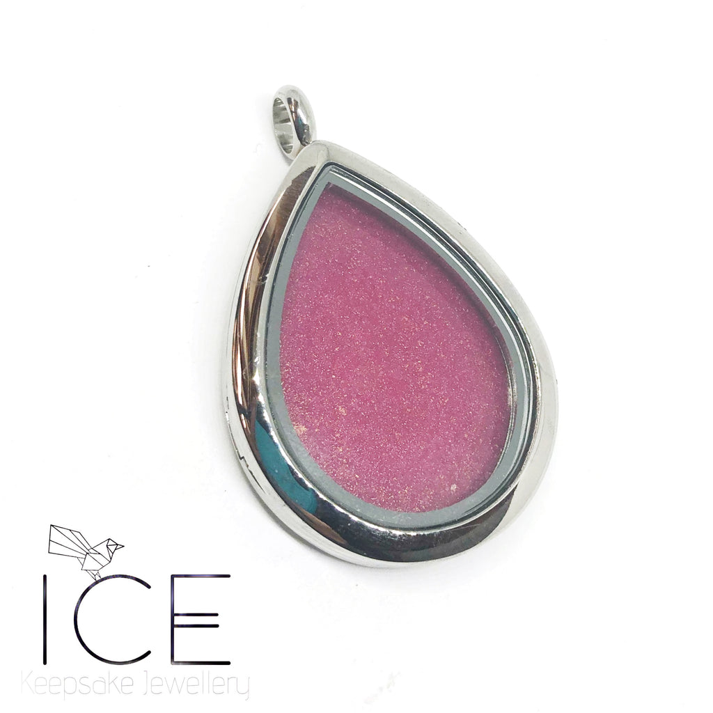 Teardrop Stainless Steel Locket – ICE - Keepsake Jewellery